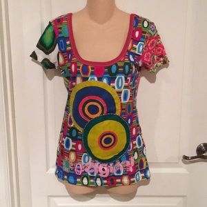 Desigual | Tops | Vintage Desigual Scoop Neck Tee | Poshmark